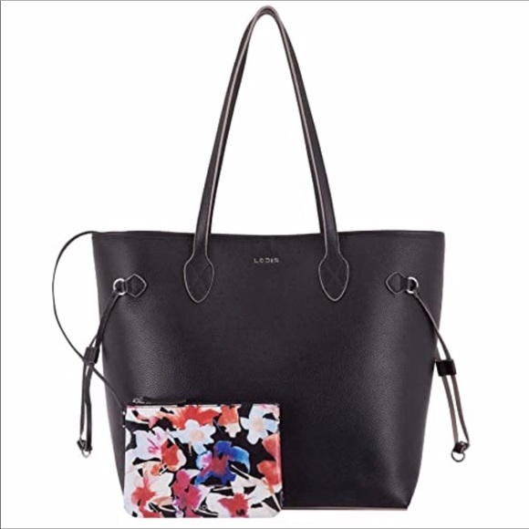 Lodis | Bags | Lodis Black Pebbled Leather Tote Bag W Wrislet | Poshmark
